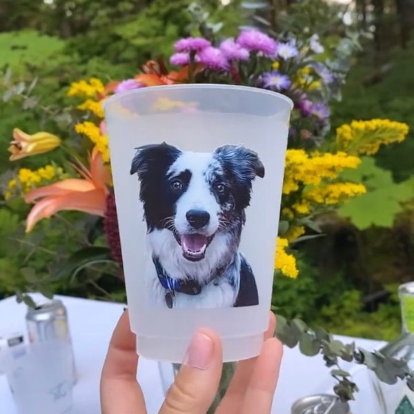 Full Color Dog Illustration Shatterproof Cups, Dog Birthday Frosted ...