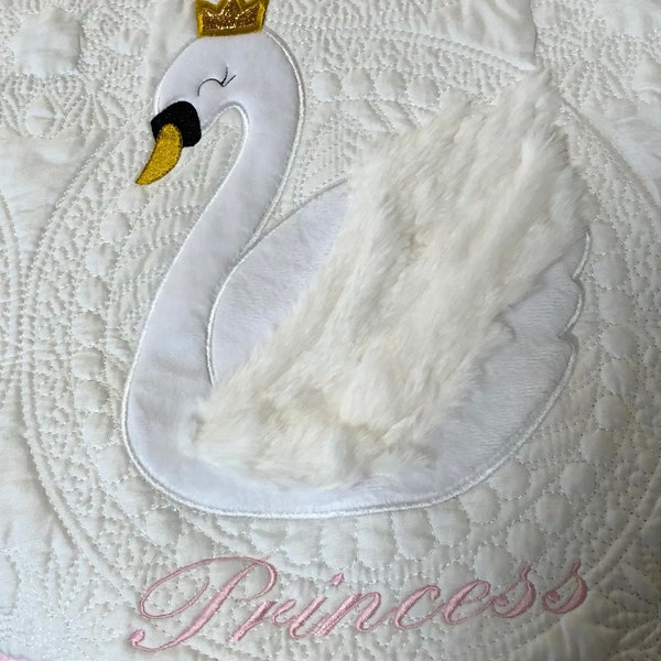 Ruffle 3D Swan Applique Machine Embroidery Design - Etsy