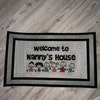 Custom Door Mat, Personalized Welcome Mat, Block Cut Out Design Door ...