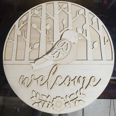 Spring Welcome Sign SVG, Robin Door Hanger, Bird Welcome SVG, Spring ...