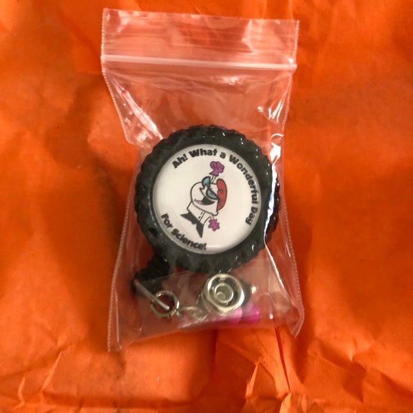 Scientist Laboratory Cartoon Badge Reel - Etsy