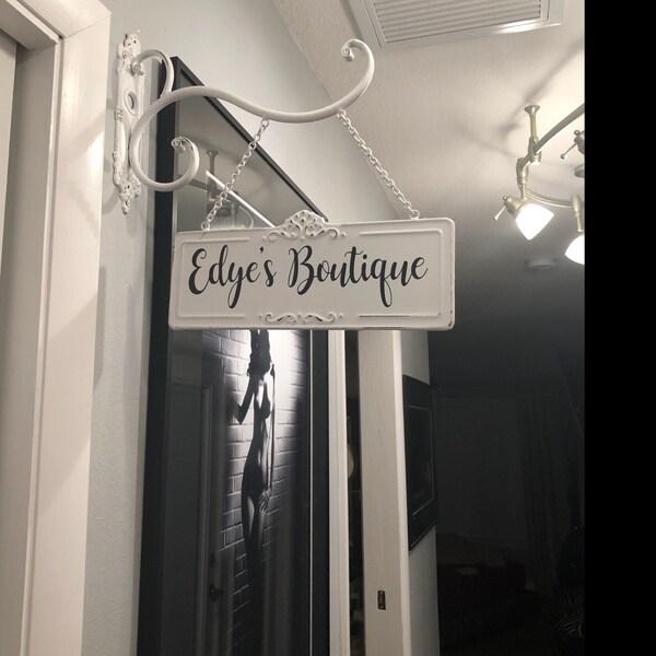 2-sided 4.5" X 11" Rectangular Metal Room Sign and Bracket With Custom ...