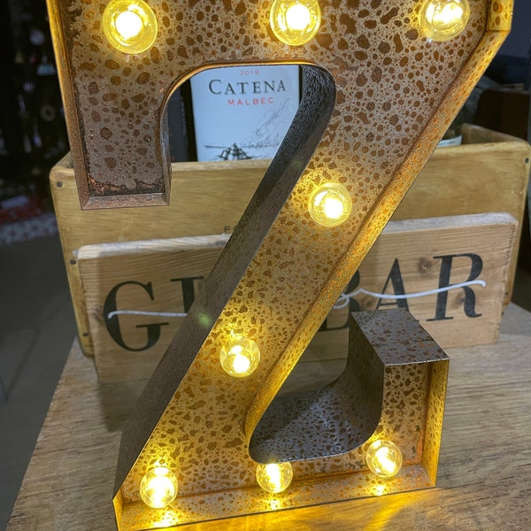 XL Rustic Barn Style Giant Wooden LED Light up Letter Lights - A-Z ...