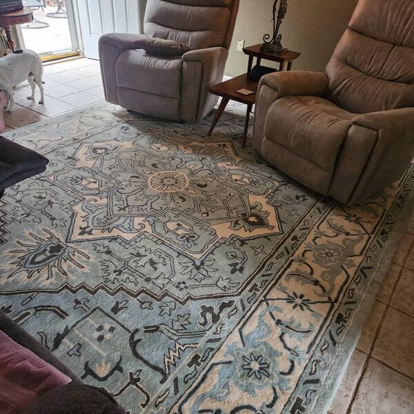 Adelaide Sage Oriental Hand-tufted 100% Wool Handmade Area Rug Carpet ...