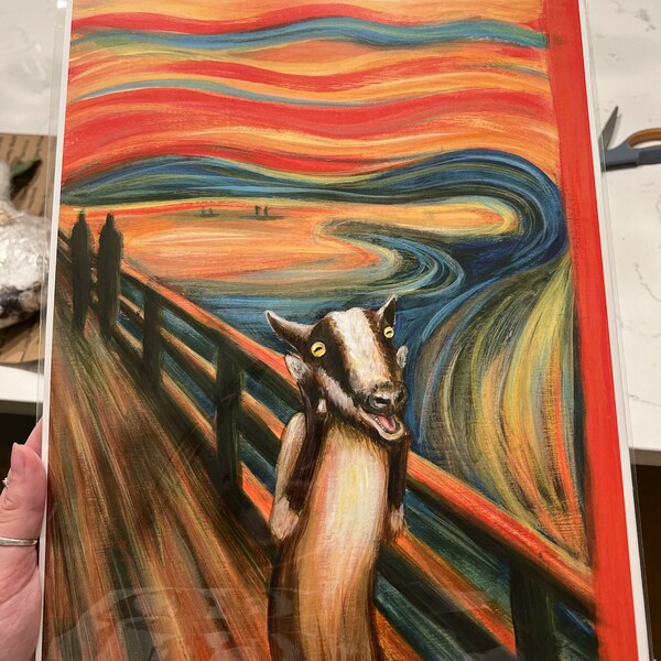 Scream Goat - Edvard Munch the Scream Parody - Alternative Portrait ...