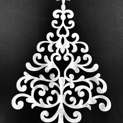 Christmas Tree SVG Silhouette Ornament Ornate Tree Decor - Etsy