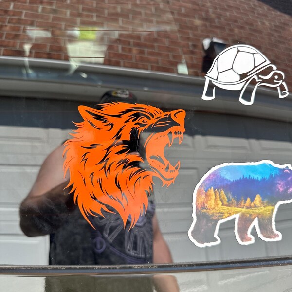 Angry Wolf Head Vinyl Decal Sticker - Fierce and Bold Predator Design ...