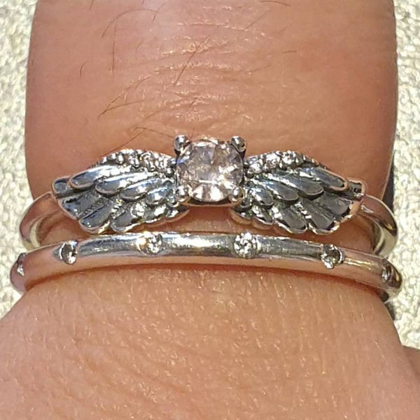 Pandora Sparkling Angel Wings Ring S925 Ale,all Sizes, Sterling Silver ...