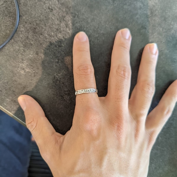 Greek Design Sterling Silver Band - Etsy