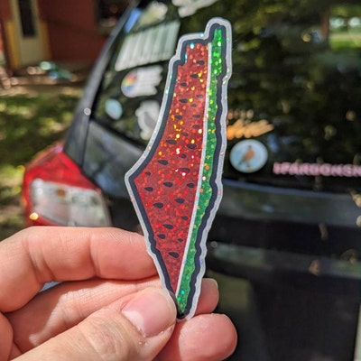 Watermelon Theme Palestine Map Sticker Weatherproof Palestinian Decal ...
