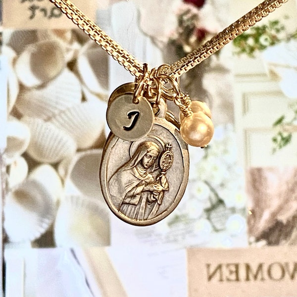 Saint St Clare of Assisi Necklace - Personalized Initial, Crystal ...