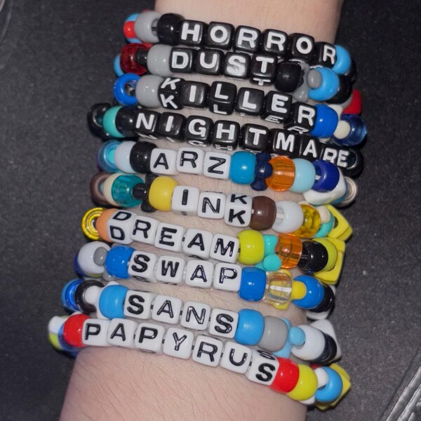 Undertale AU Inspired Handmade Character Kandi Bracelets + Custom AU ...