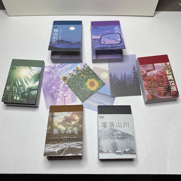 50 Pcs, Landscape Sticker Book, Color Themed Aesthetic Sticker Booklet ...