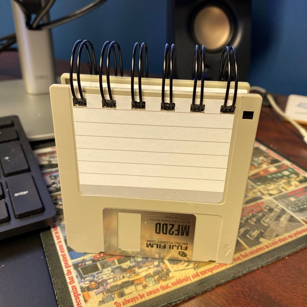 Jumbo Black Computer Floppy Disk Notebook Recycled Geek Gear Blank Mini ...