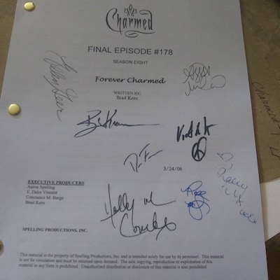 Charmed Final Episode forever Charmed TV Script Autographed: Alyssa ...