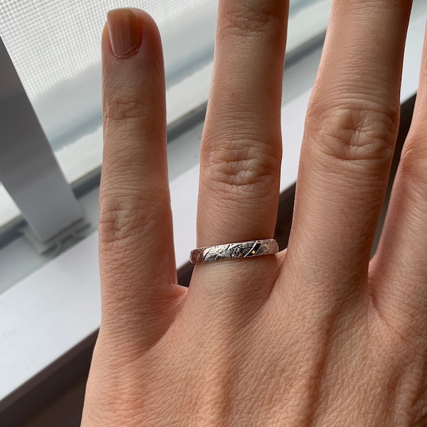 Gold Floral Ring White Gold Wedding Band Women's Wedding Ring Flower ...