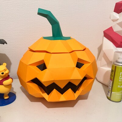Pumpkin Papercraft 3d PDF, SVG Studio Template for Creating Open ...