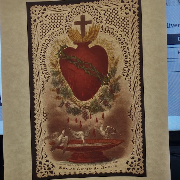 Lace Holy Card, Prayer Card Digital, Ephemera Classics, Digital Collage ...