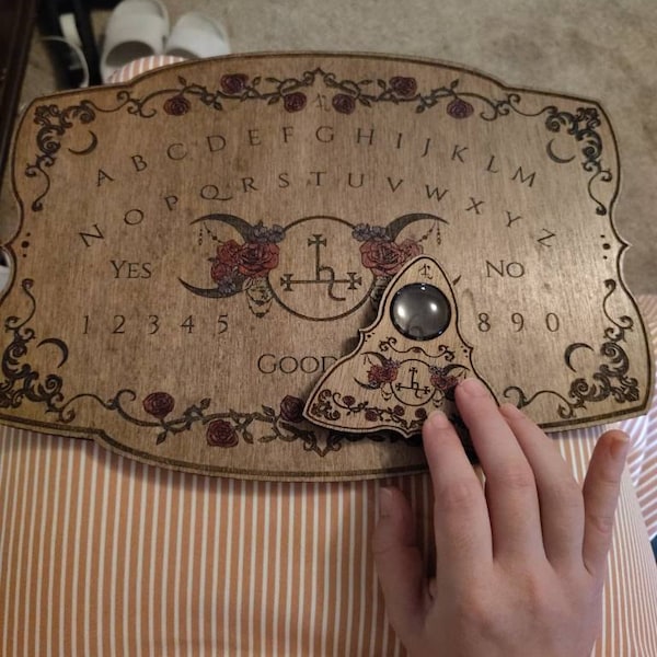 Sigil of Lucifer Ouija Board, Red Wooden Spirit Planchette for ...