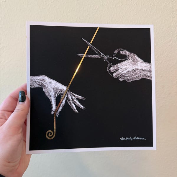 Thread of Life Ancient Greek Mythology Art Print, Gold Foil Embellished ...