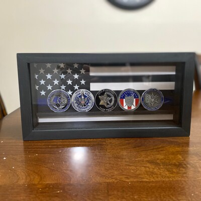 Thin Blue Line 4 Badge Display Shadow Box - Etsy