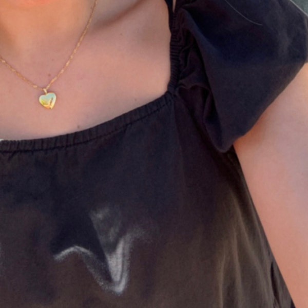 Initial Heart Locket Necklace by Caitlyn Minimalist • Gold Locket Photo ...