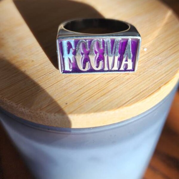 Customized 5 Letters Monogram Ring Name Ring Personalized Initials Gift ...