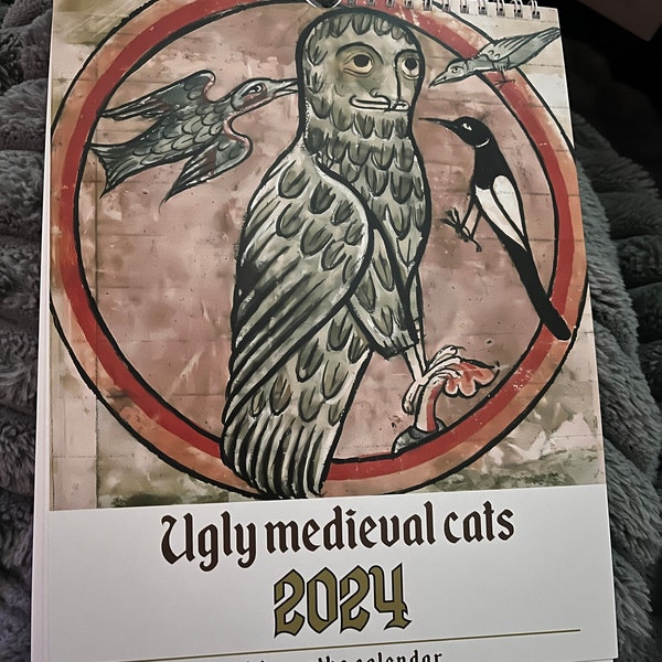 Funny Medieval Owl Paintings Calendar 2025 US & CA Version Calendar for ...