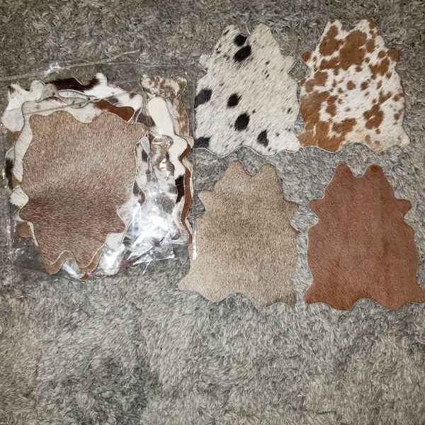 Cowhide Wedding Favors for Guests Real Cowhide Coasters Brown and White ...