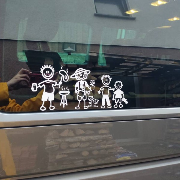 Stick Family Car Vinyl Decal, My Car Stick Family Sticker, Personalized ...