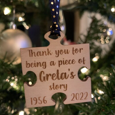 Personalized Puzzle Piece Celebration of Life Keepsake, Memorial ...
