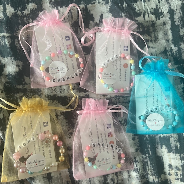 Personalized Tropical Flower Charm Bracelet - Perfect Luau Party Favor ...