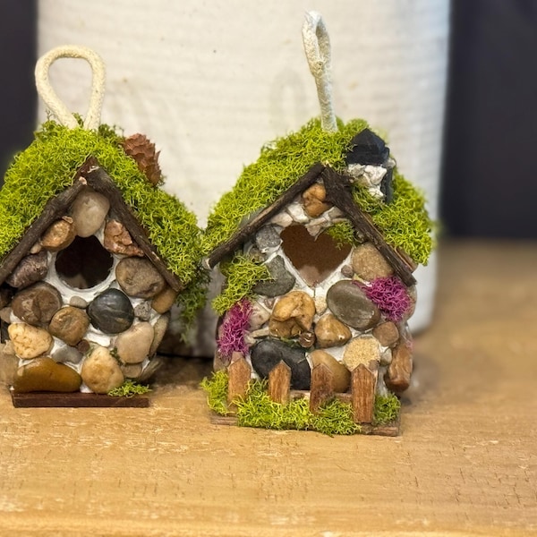 Storybook Mini Birdhouse With All Materials From Nature, Stone Cottage ...