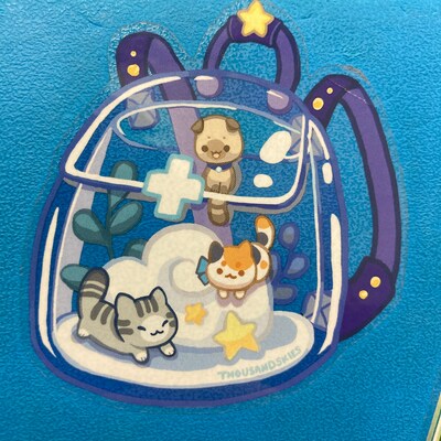 Vinyl Sticker transparent First Meow Kit Kittens Bag - Etsy