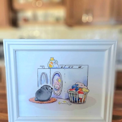 Donut Fisher Pug Art Print Funny Art With Pugs and Donuts, Gone Fishing ...