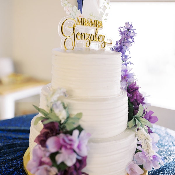 Colorfull Wedding Cake Topper With Personalized Bride and Groom ...