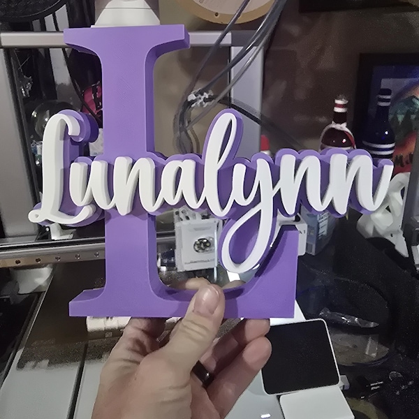 Custom Initial and Name Sign STL File: 3D Print STL, Digital Download ...