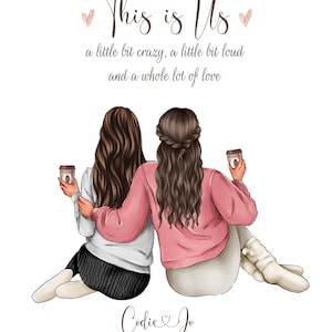 Custom Friend Prints, Friends Portrait Illustration, Personalised Wall ...