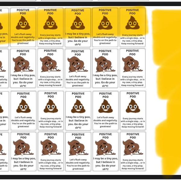 3 Positive Poo Printable PDF File Instant Download Crochet Business ...