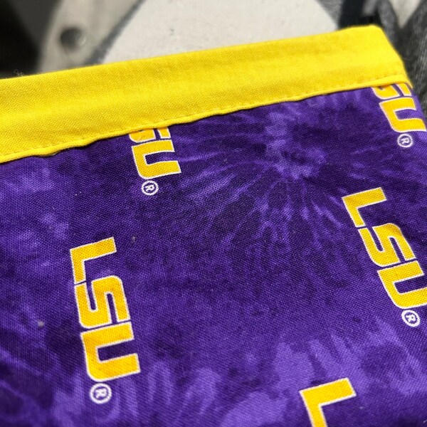 NCAA LSU Tigers Watermark Print Football 100% Cotton Fabric Material ...