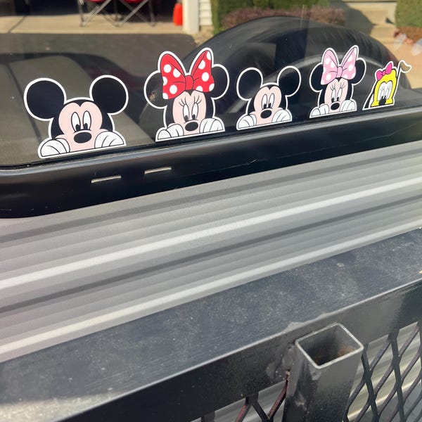 Mouse Peeking Family Vinyl Car Decal Sticker #PK1 - Etsy