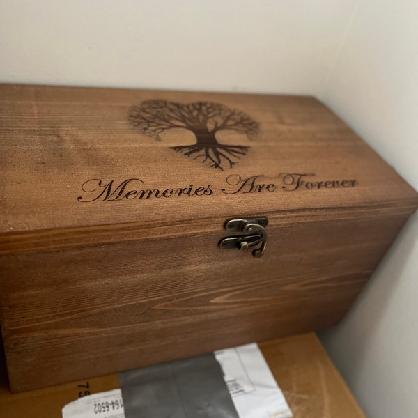 Personalized Rustic Cedar Keepsake Box: Laser Engraved Mementos Box - Etsy