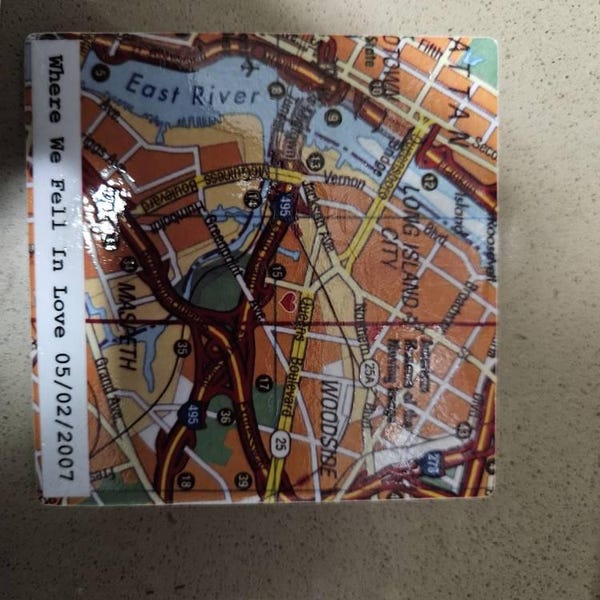 Engagement Personalised Coaster (CONTEMPORARY MAP), Engagement Location ...