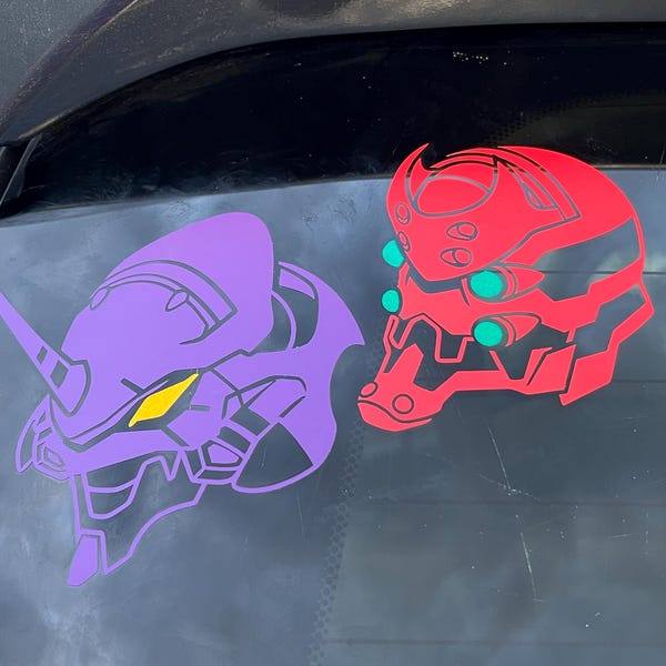 EVA Unit Head Vinyl Decal Sticker for Car With Scotlight Eye - Neon ...