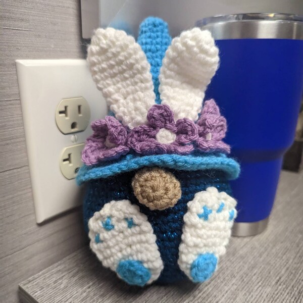 Easter Crochet Pattern Bunny Keychains With Crochet Flowers, Crochet ...