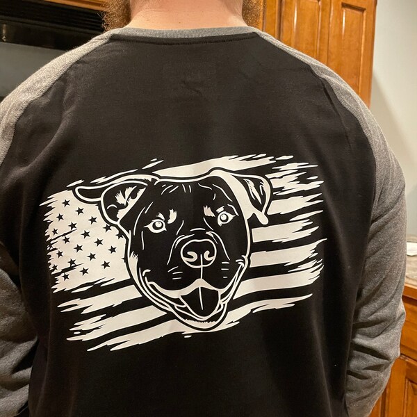 Pitbull With Flag Svg, American Pit Bull Svg, Pitbull Clipart, Pitbull ...