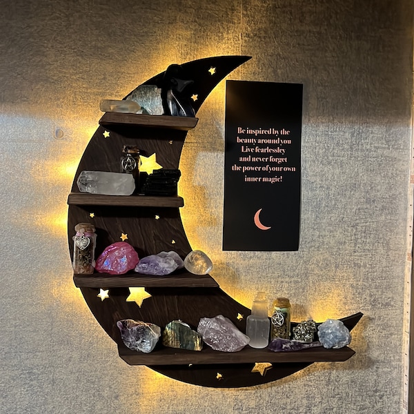 Coppermoon Botanical Crescent Moon Shelf, Crescent Moon Shelf, Moon ...