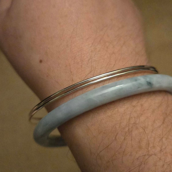 Thin Silver Bangle, Round Bangle, Thin Bangle, Stacking Bangles, Sterling Silver Bangle, Silver ...