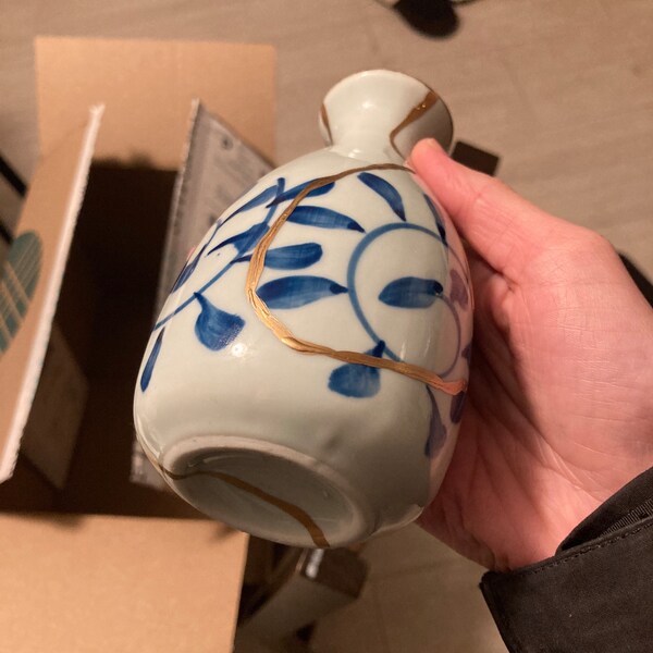 Kintsugi Teapot, Kintsugi Blue and White Teapot, Kintsugi Pottery ...