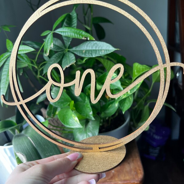 Circle Wood Table Numbers | Wedding Reception Numbers | Gold Table ...